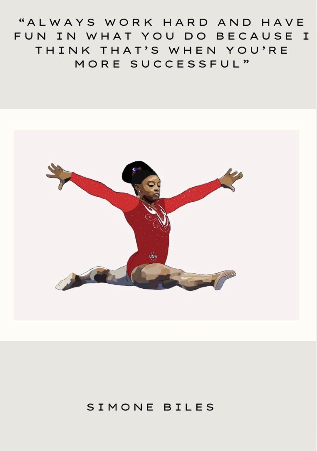 Sports Motivational Quote. Simone Biles. Digital Art. Downloadable Art ...