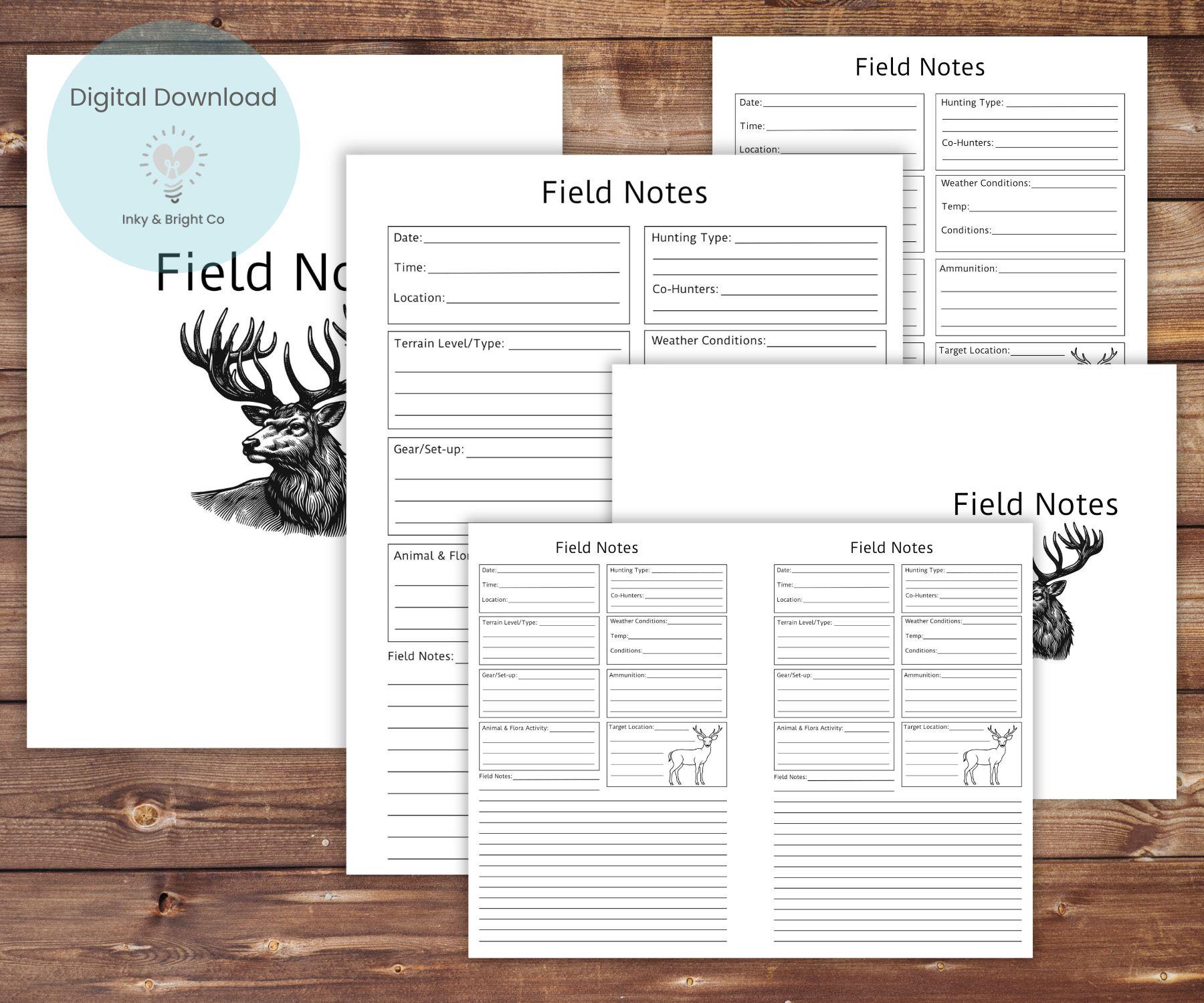 Printable Hunting Log and Tracker, Digital Hunting Record (PDF) - Etsy