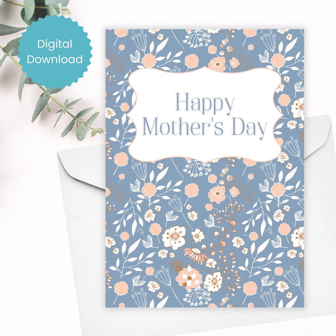 Floral Mother's Day Card: Printable Cheerful Note (digital Download) - Etsy