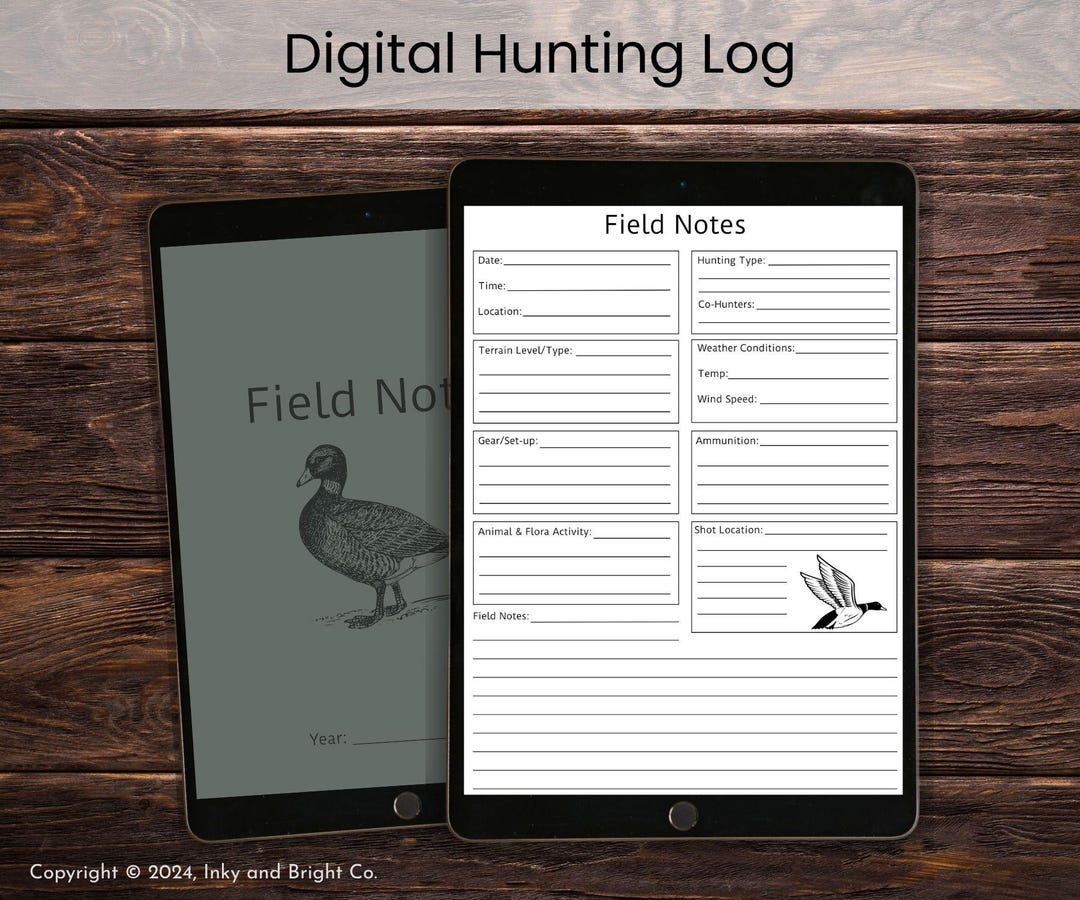 Digital Duck Hunting Logbook, Digital Waterfowl Hunting Journal, Duck ...