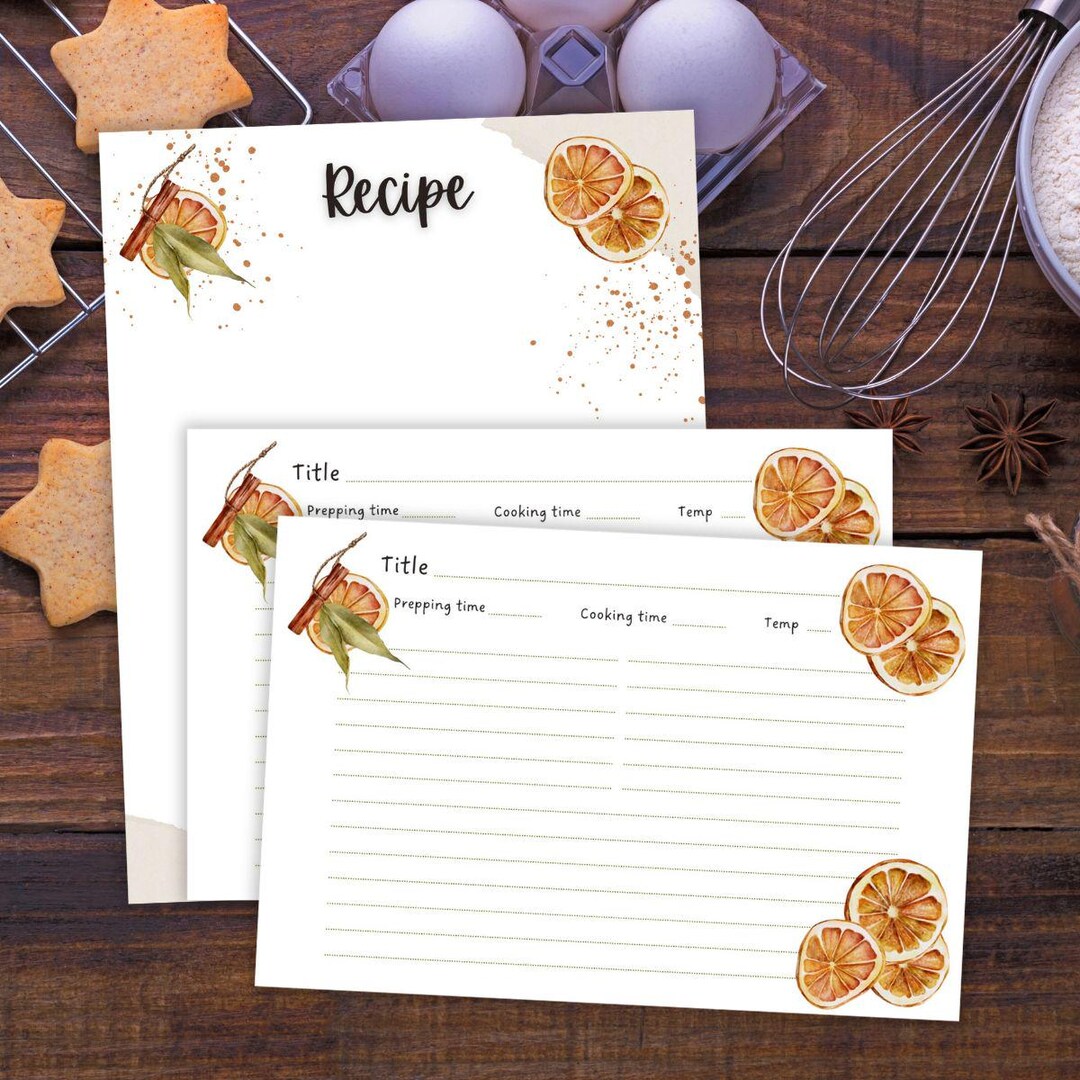 Christmas Recipe Card & Stationery Set - Digital Download Template ...