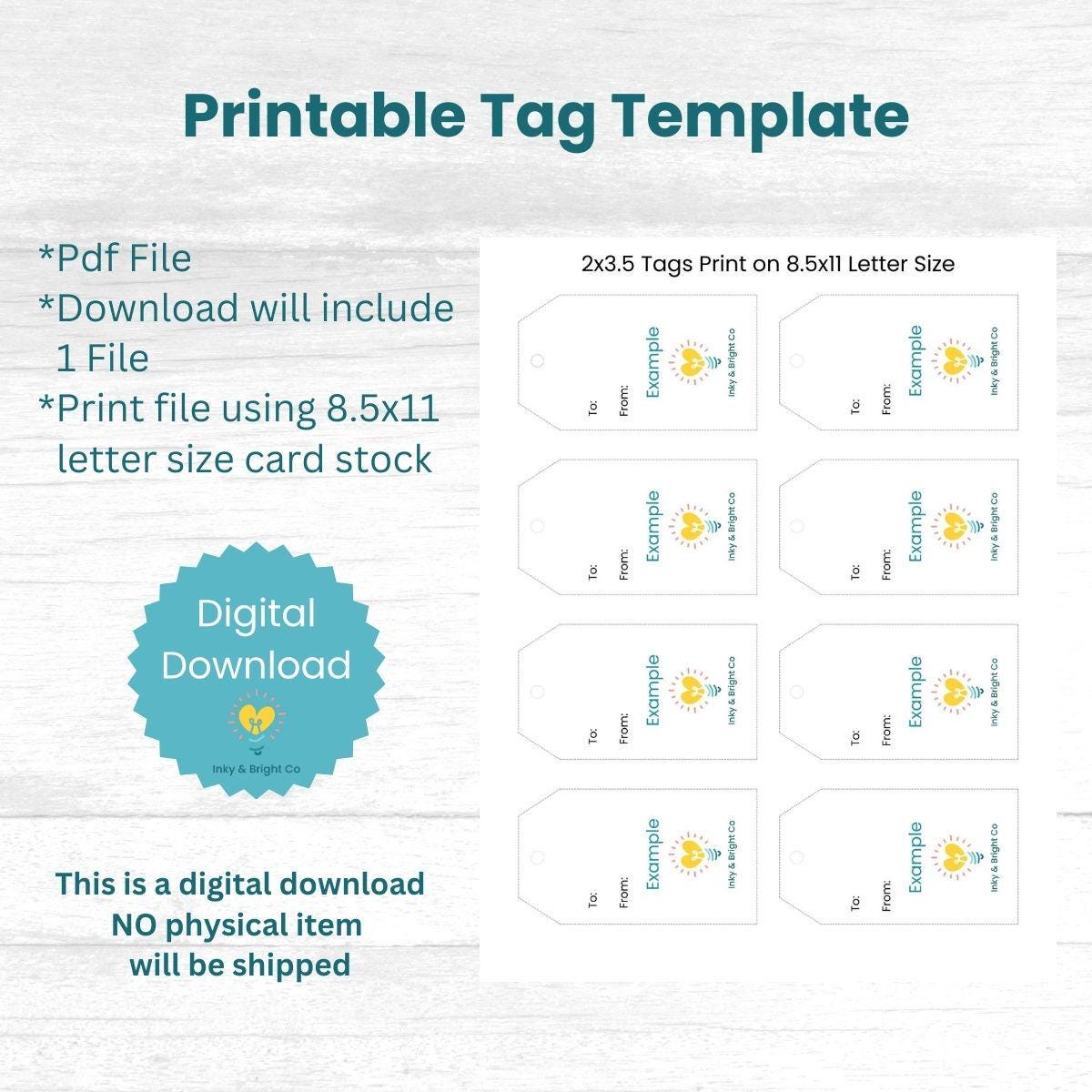 Seasons Greetings Gift Tag: Printable Holiday Tags (PDF) - Etsy