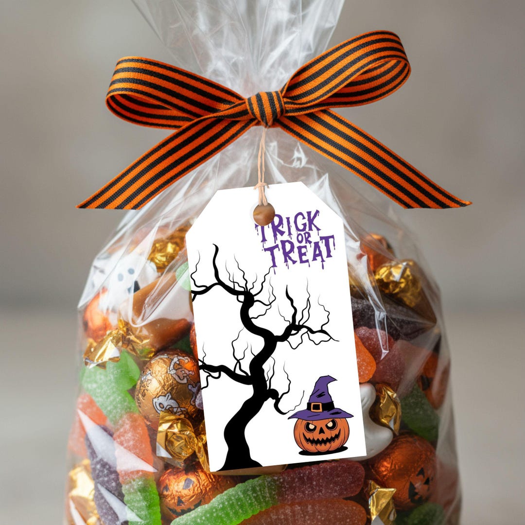 Spooky Halloween Gift Tag: Trick or Treat Pumpkin Tree (PDF) - Etsy