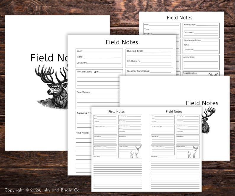 Printable Hunting Log and Tracker, Digital Hunting Record (PDF) - Etsy