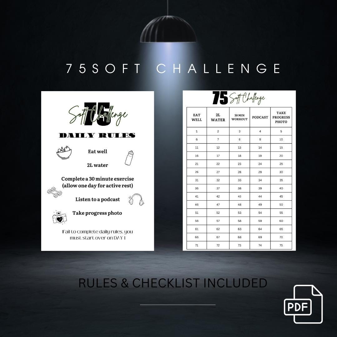 75 HARD & 75 SOFT CHALLENGE - Etsy