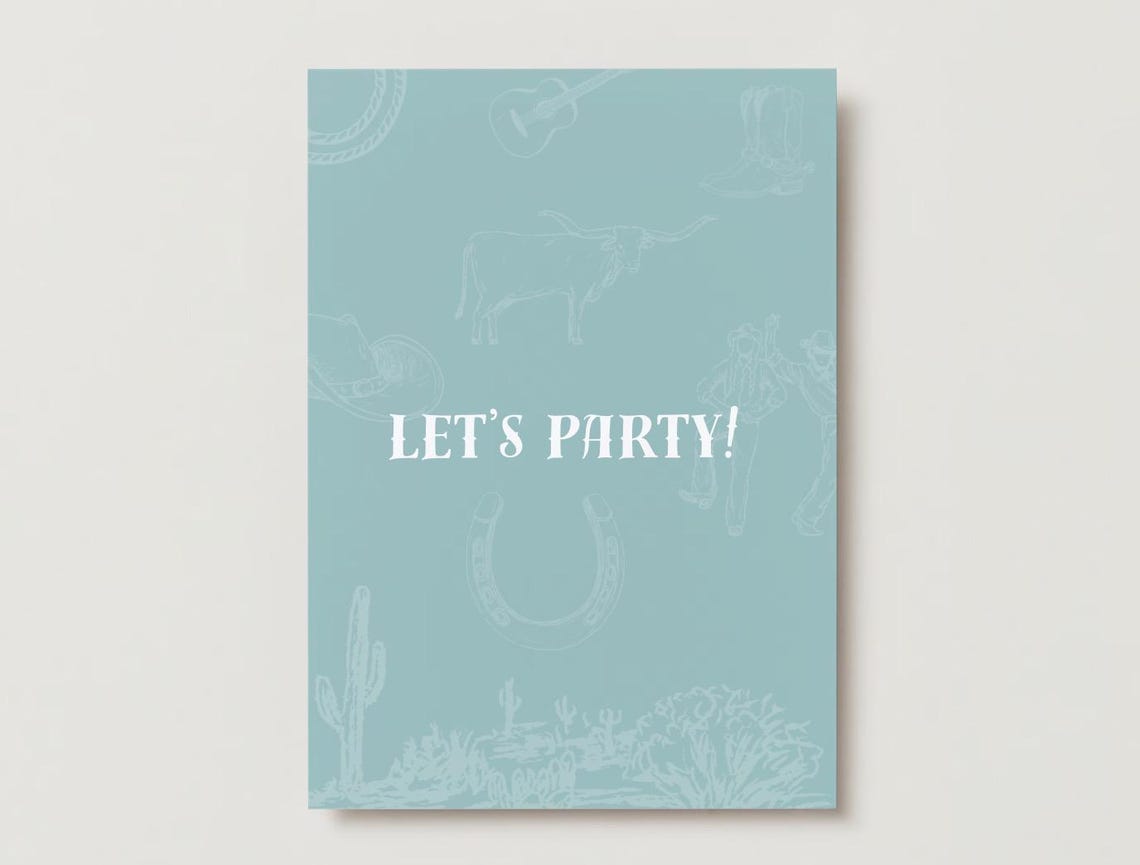 Disco Country Birthday Party Invitation - Etsy