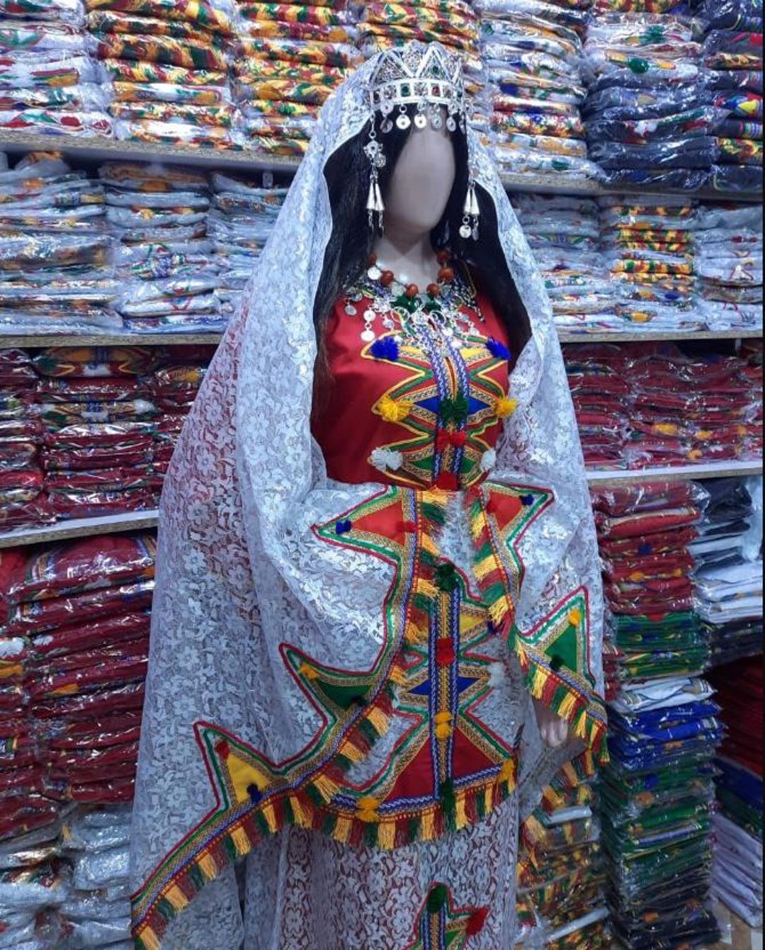 Women's Amazigh Berber Dress Set + Gift + Handmade Amazigh Clothing ...