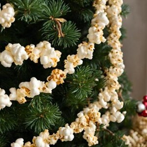 REAL Popcorn Garland Decoration - Handstrung From White Popcorn - Etsy