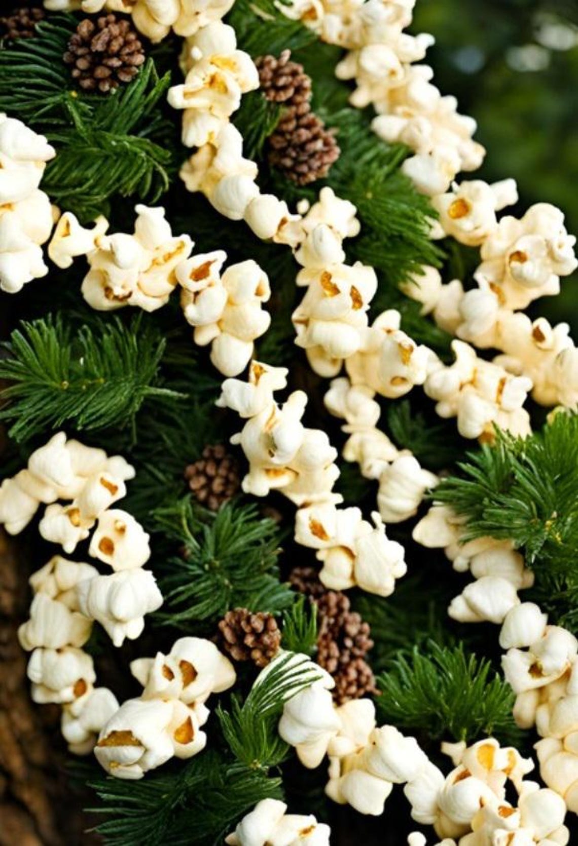 REAL Popcorn Garland Decoration - Handstrung From White Popcorn - Etsy