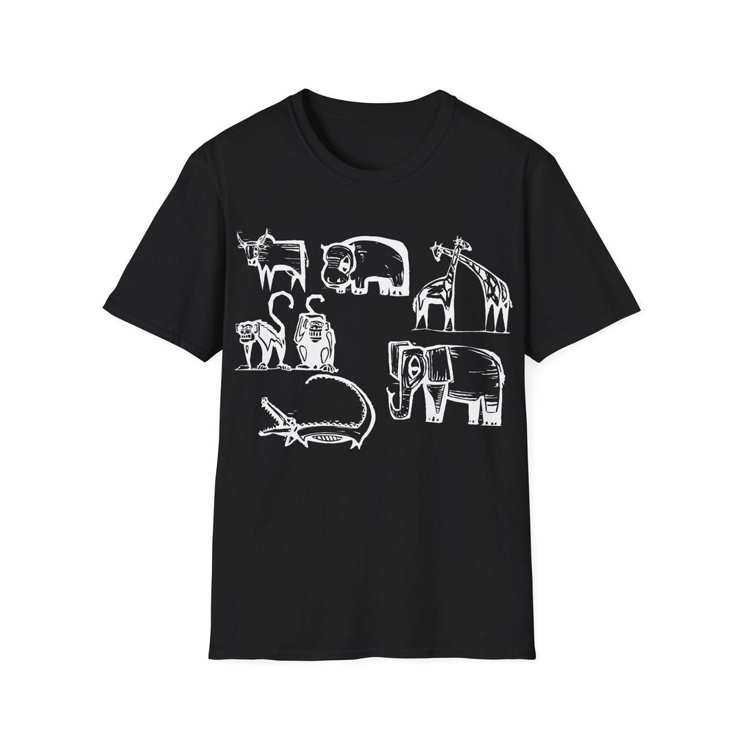 Woodcut African Animals White - Etsy