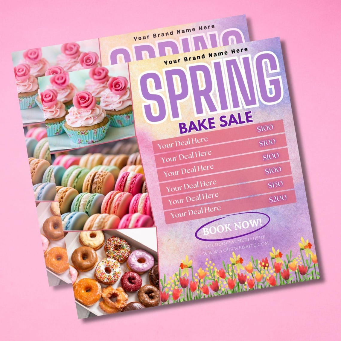 Spring Bake Sale Flyer, Bakery Flyer, Spring Sweet Treats Flyer, Spring ...