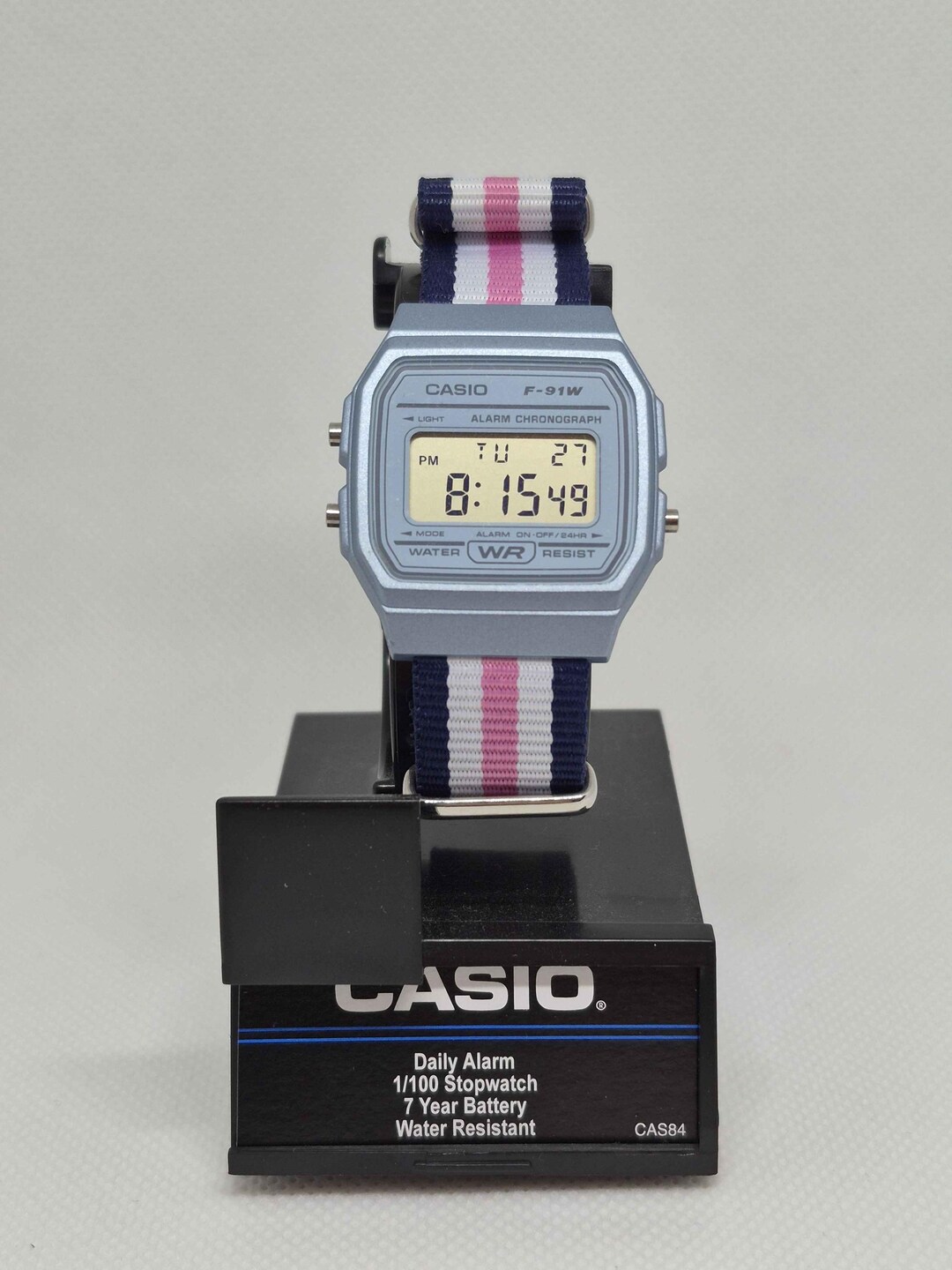 Custom Casio F-91w Watch, Unisex Retro Wristwatch With NATO Strap ...