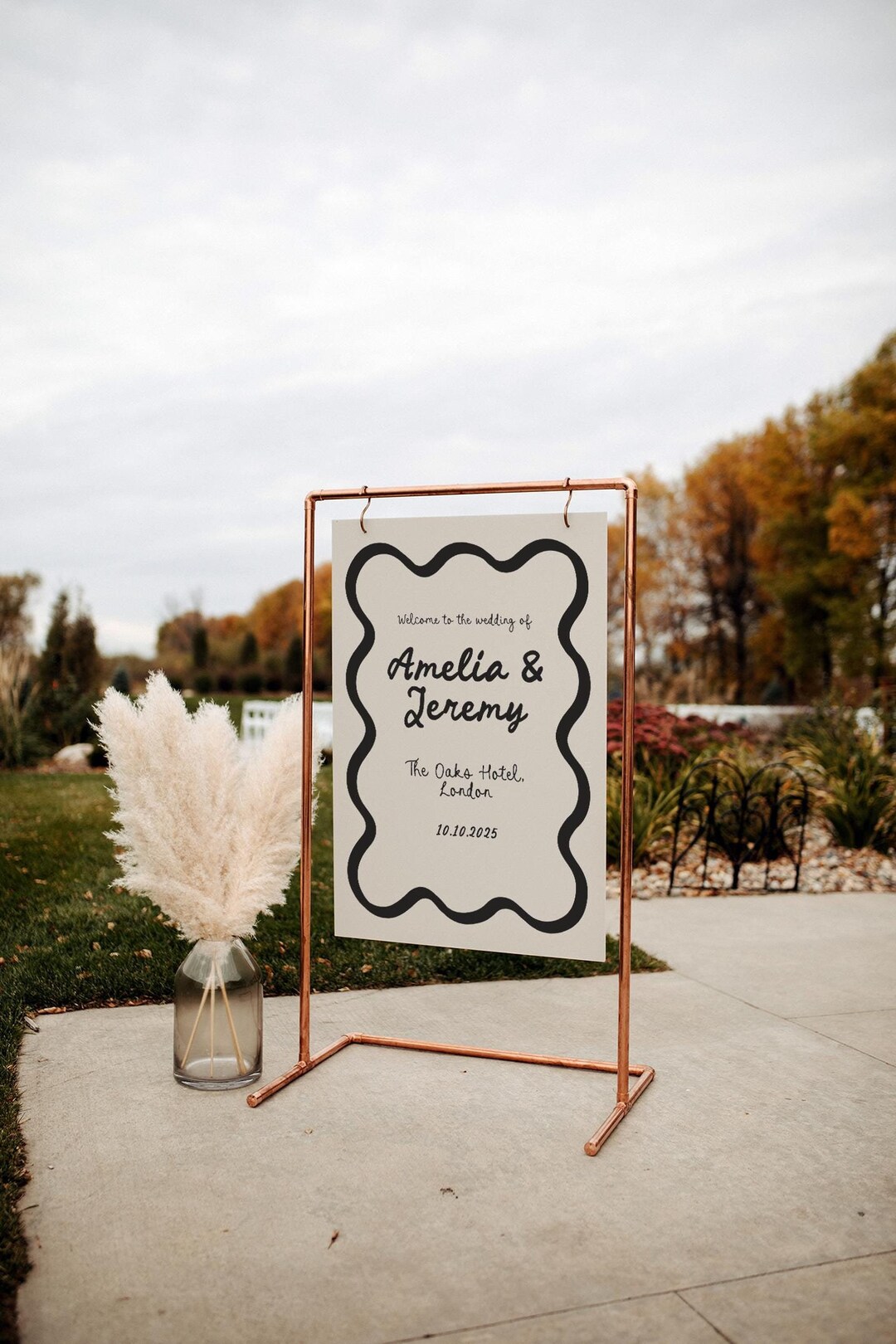 WELCOME SIGN Template | Simple Black and White Elegant Hand Written ...