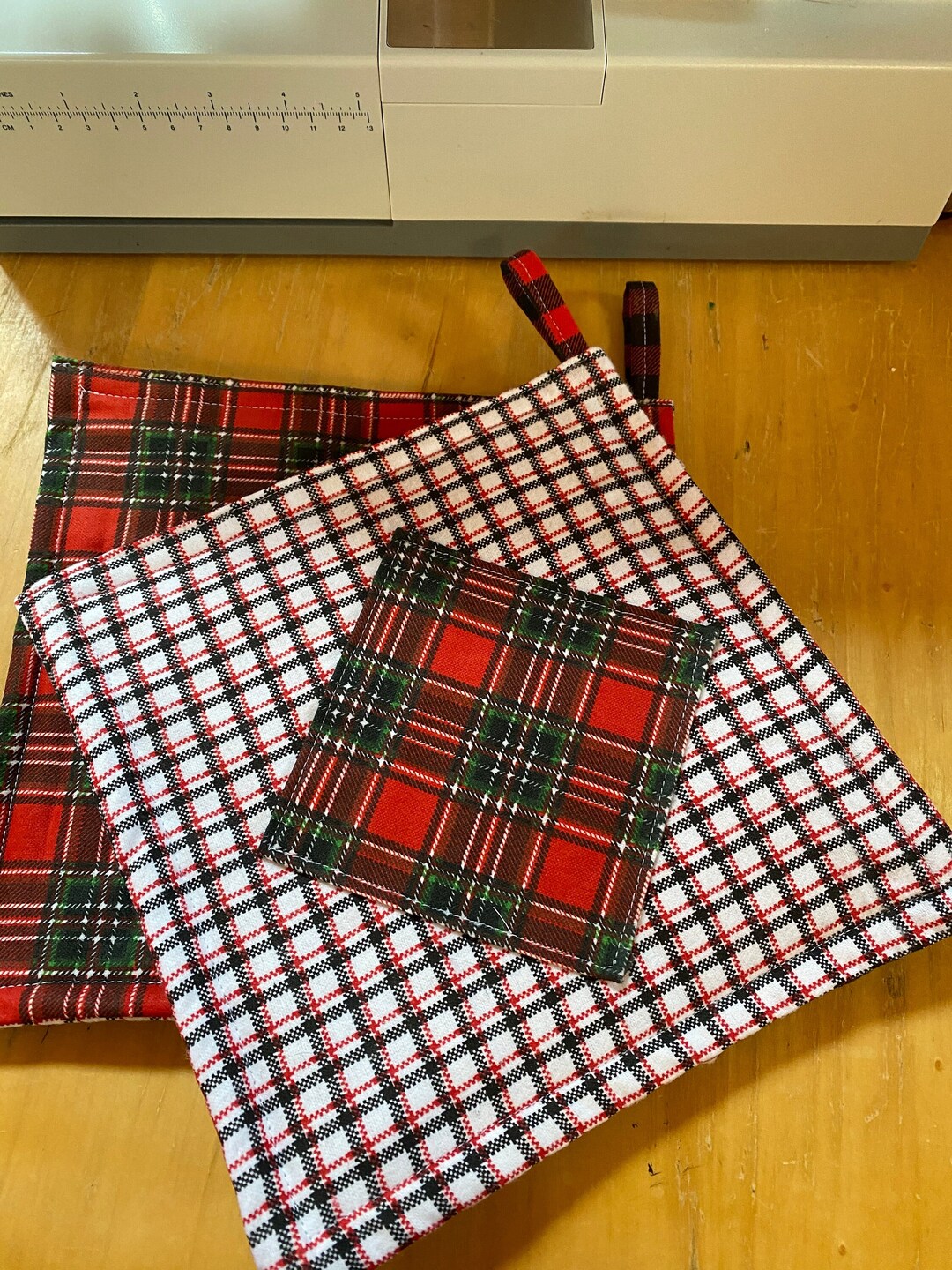 Plaid Flannel Kitchen Potholders With Insul Bright (set of 2) - Etsy