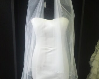 Square Cut Drop Wedding Veil | Etsy