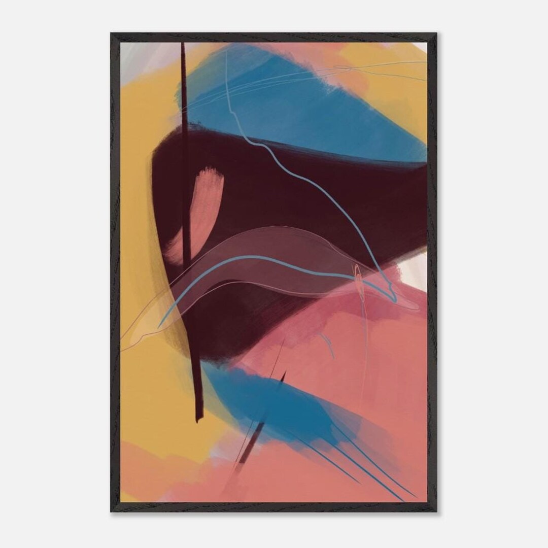 Framed Vibrant Wall Art Poster Multicolor Abstract Bright Print Home ...