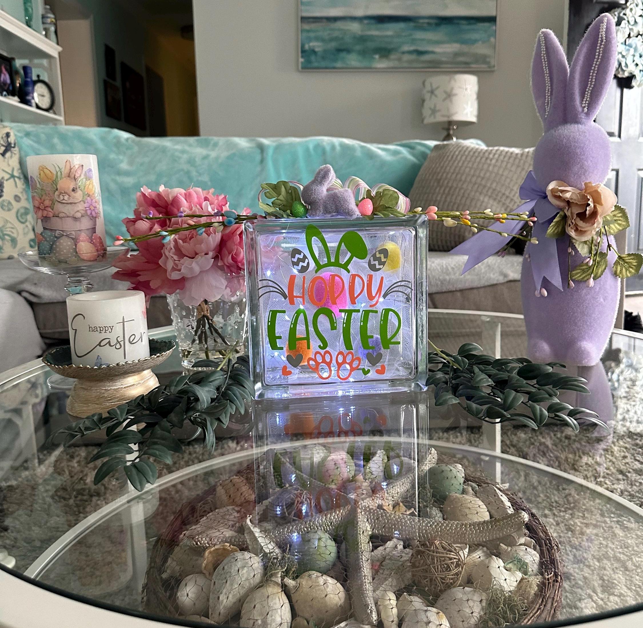 Easter Glass Block Light - Etsy