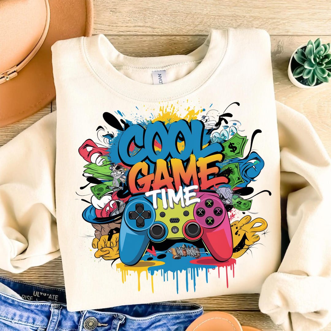 Vibrant Gaming PNG, Graffiti Controller Sublimation Design, Urban ...