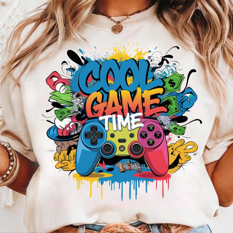 Vibrant Gaming PNG, Graffiti Controller Sublimation Design, Urban ...