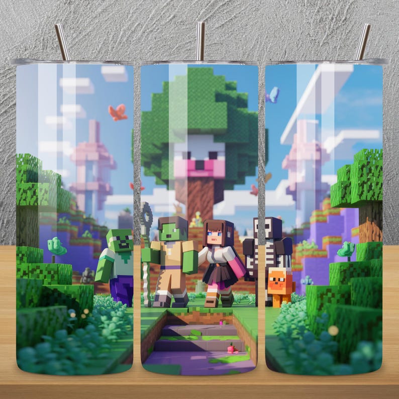 10 Minecraft Tumbler Wraps Bundle 20oz Sublimation Designs Digital ...