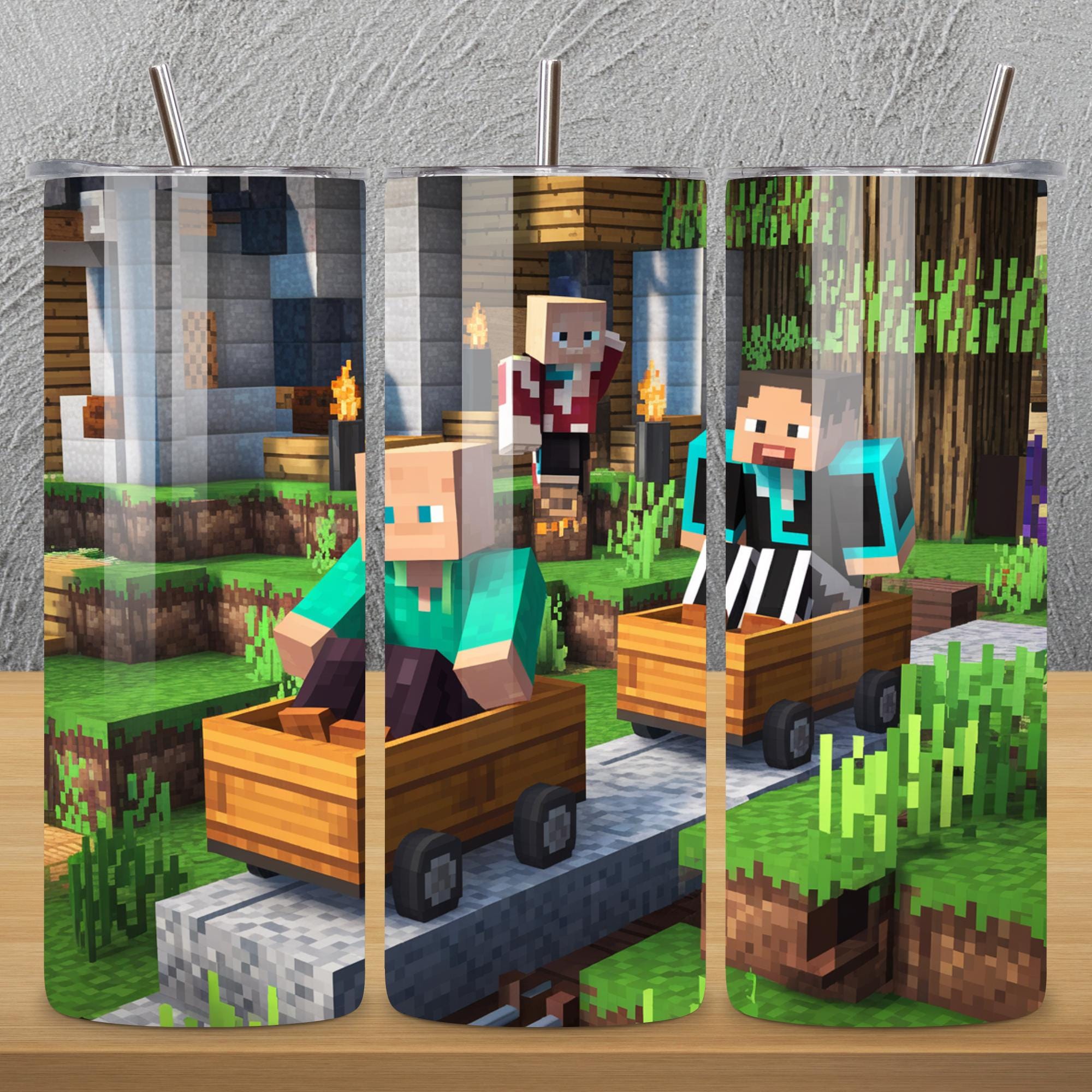 10 Minecraft Tumbler Wraps Bundle 20oz Sublimation Designs Digital ...