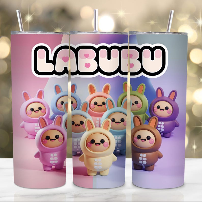 LA BUBU 20oz Tumbler Wrap, Labubu Inspired Skinny Tumbler Sublimation ...