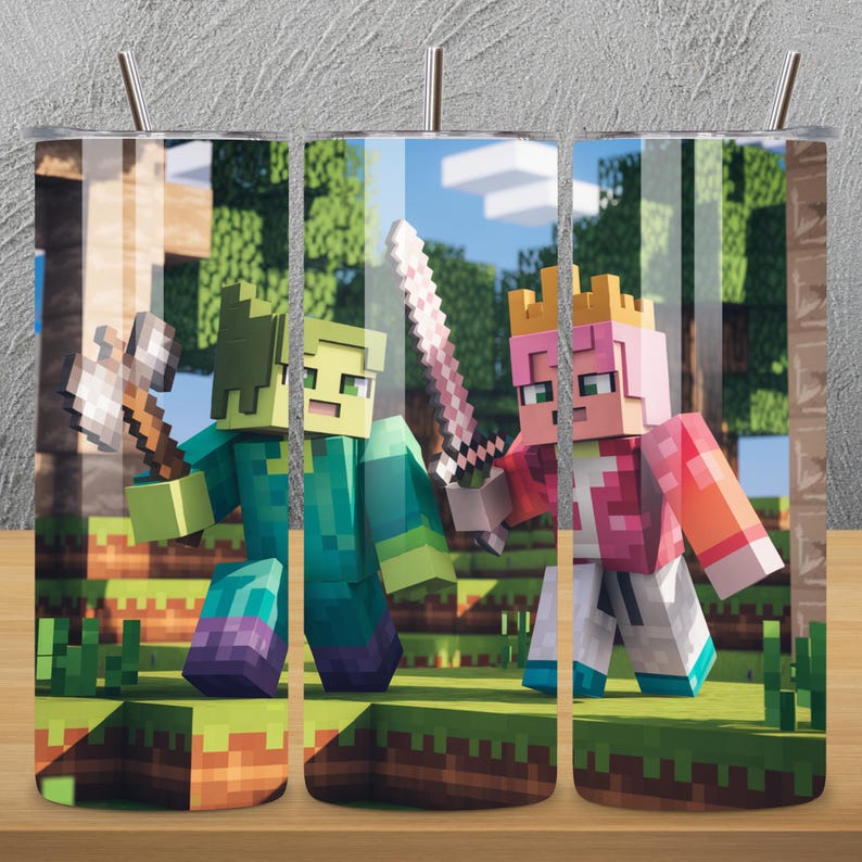 10 Minecraft Tumbler Wraps Bundle 20oz Sublimation Designs Digital ...