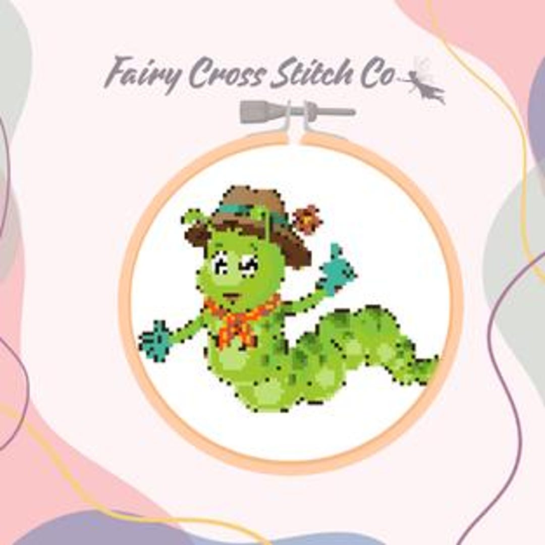 Colorful Worm Cross Stitch Pattern,animal Cross Stitch Pattern,cross ...