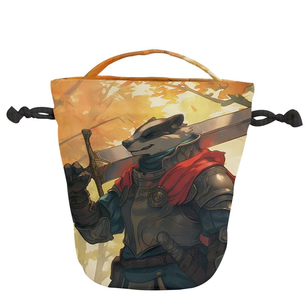 The Badger Lord Deluxe Dice Bag - Heavy Duty Autumn Badger Knight Dice ...