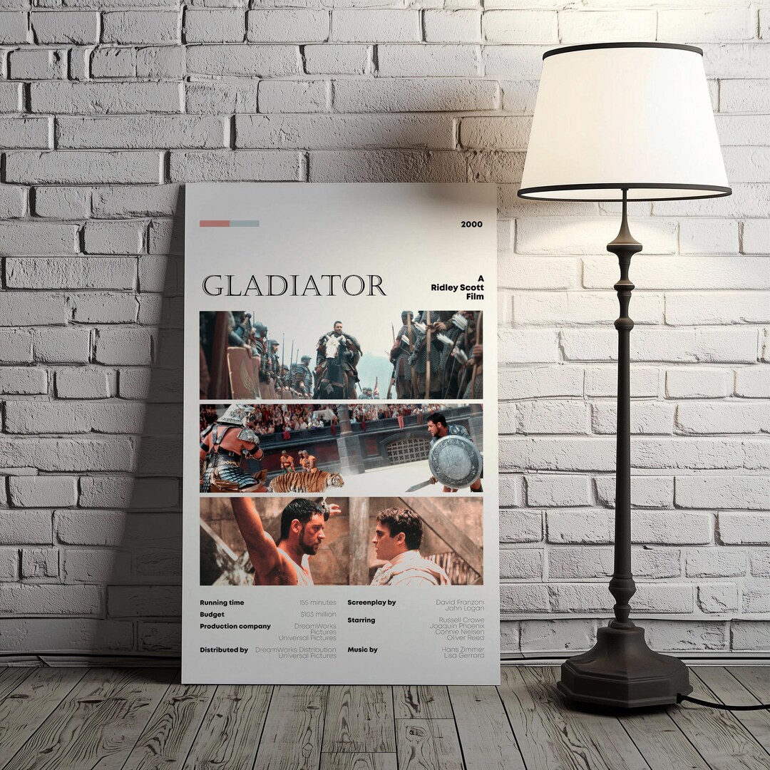 Gladiator Film Poster, Minimalist Movie Poster, Personalized Poster ...