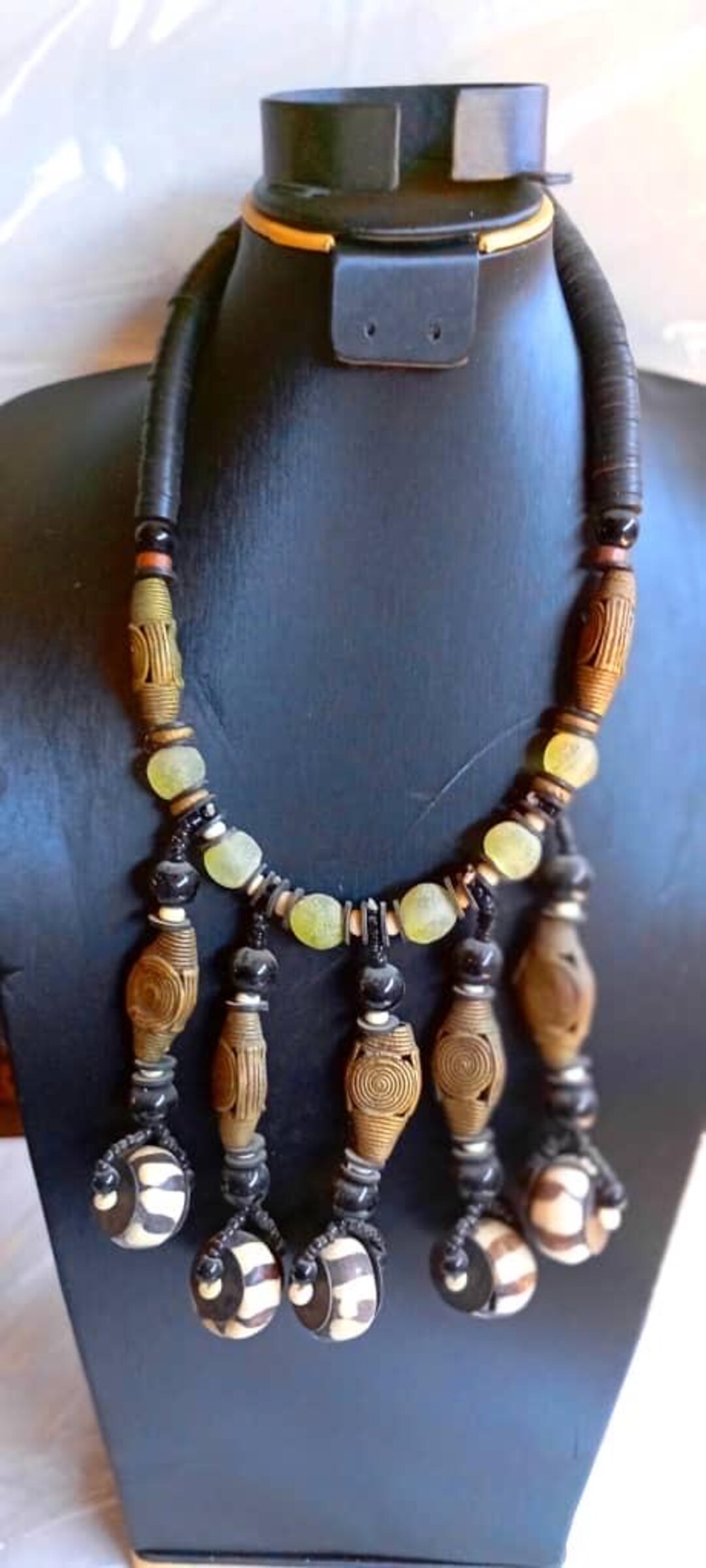 Original African Beaded Necklace, Beautiful Vintage Africa Jewelry ...