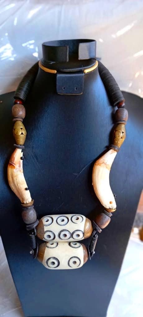 Chunky Bone Bead Necklace: African Tribal Statement Jewelry - Etsy