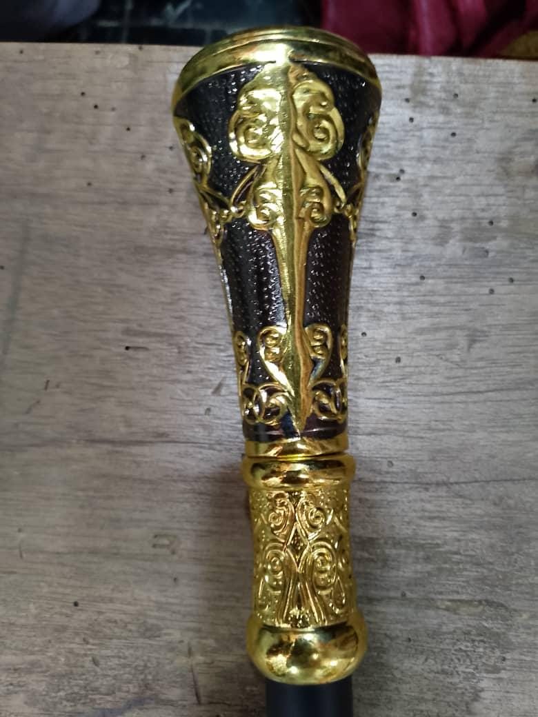 Black & Gold Chieftain Walking Stick: Igbo Wedding Isi Agu Attire - Etsy