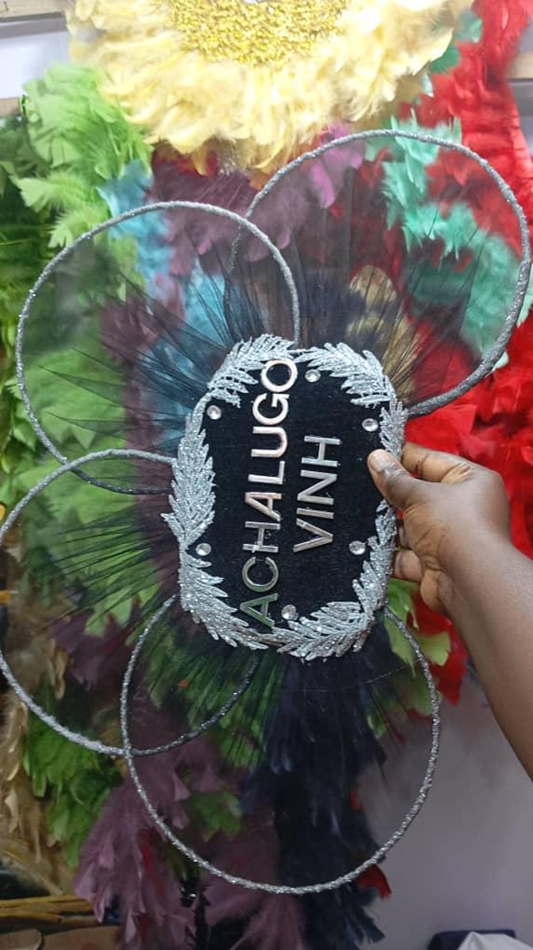 Bridal Fascinator Wire Black & White Feather Fan, Nigerian Traditional ...