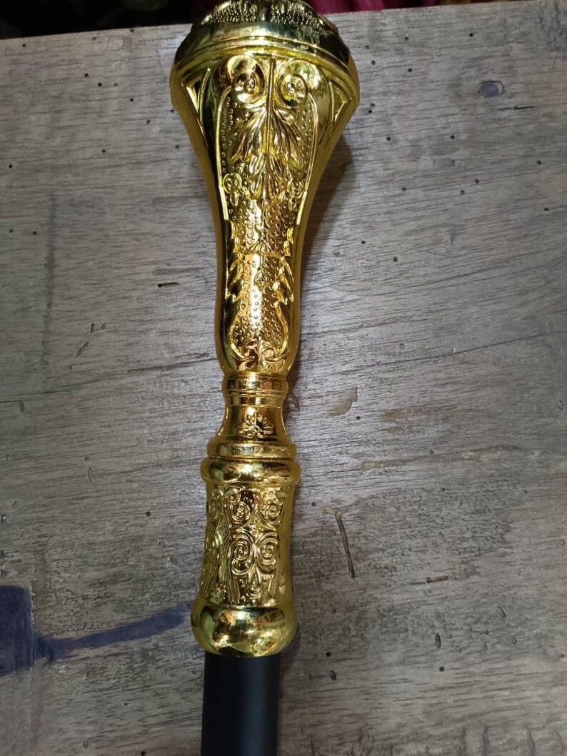 Black & Gold Chieftain Walking Stick: Igbo Wedding Isi Agu Attire - Etsy
