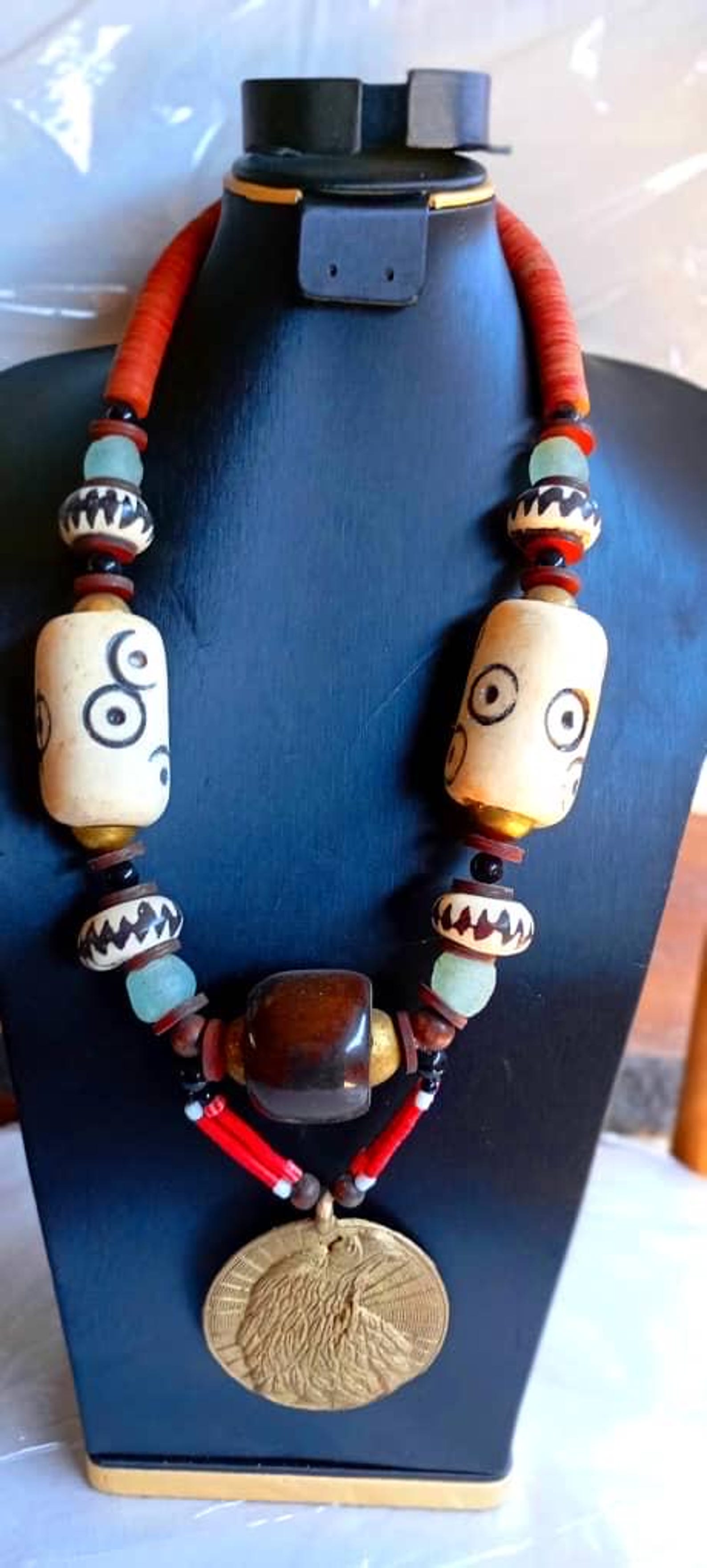Exclusive Tribal Brown Necklace, Men’s Africa Jewelry, Vintage Chunky ...
