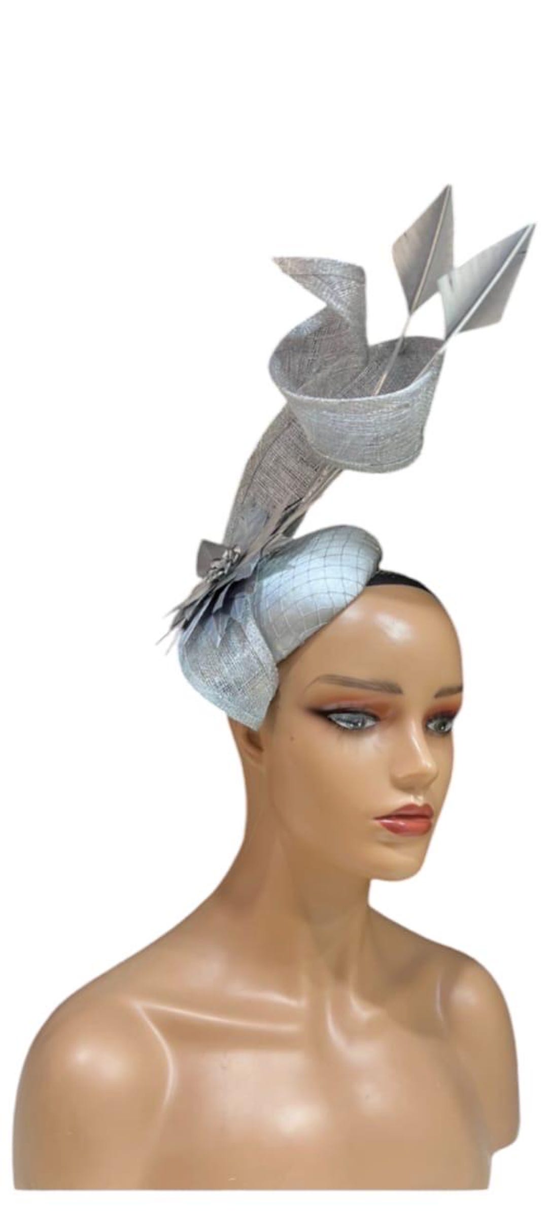 Luxury Silver Christmas Fascinator Hat Handmade Sparkly Felt Headband ...