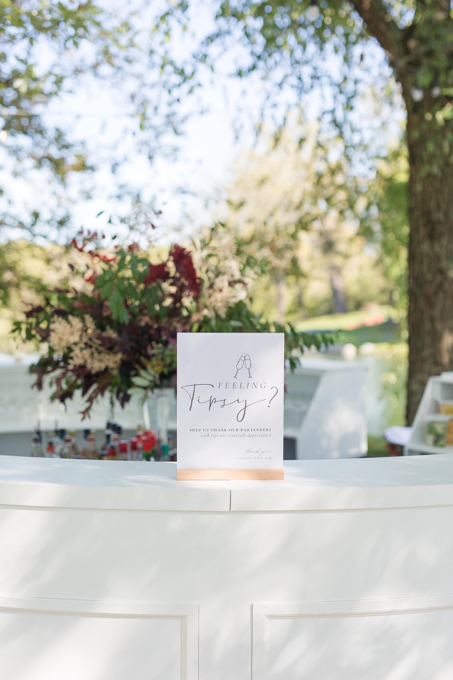 Feeling Tipsy Tip the Bartenders Sign for Weddings, Events, Etc. - Etsy