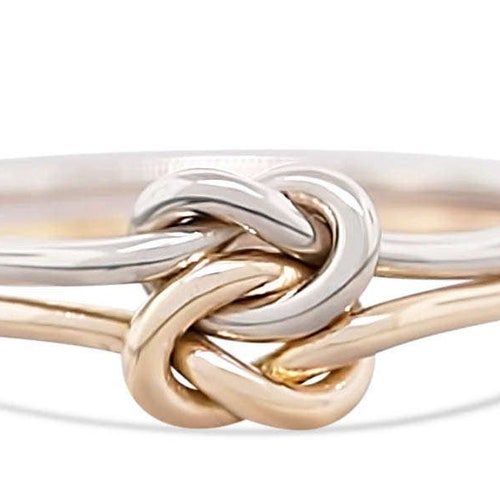 Gold Love Knot Promise Ring in Solid 14k Yellow Rose or - Etsy