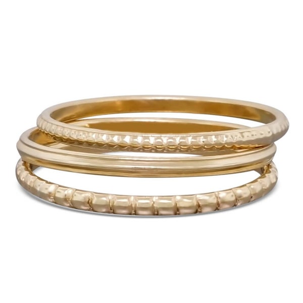 14k Gold Ring Set - Etsy