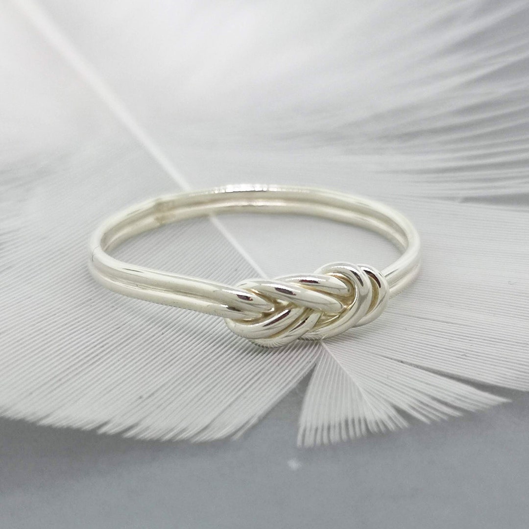 Handmade Sterling Silver Figure 8 Knot Ring - Stoneless Engagement Band ...