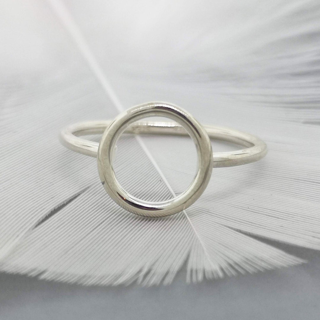 Purity Open Circle Ring in Sterling Silver Karma Ring Romantic Gifts ...