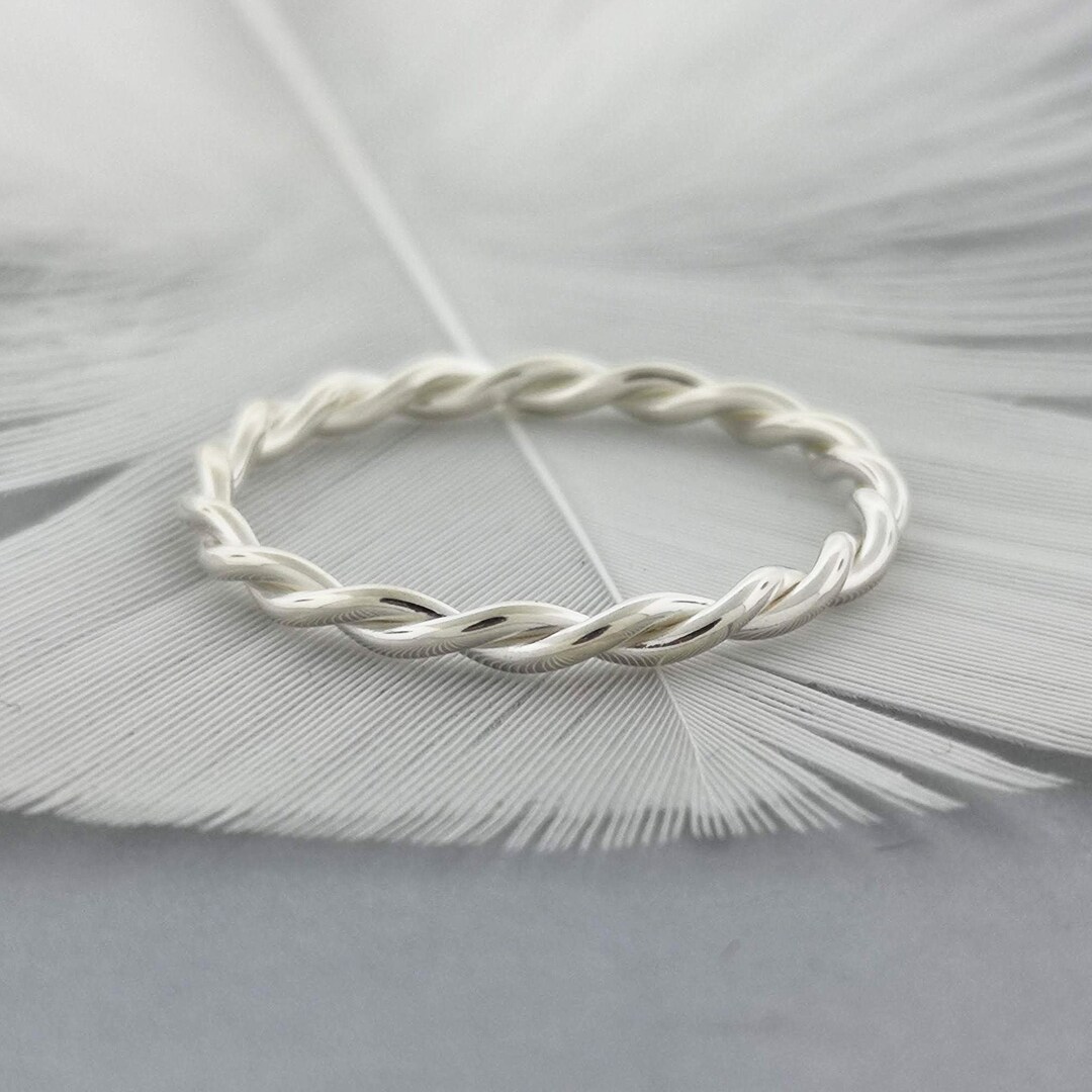 Silver Twist Ring Braided Ring Pinky Ring Twist Ring Braid - Etsy