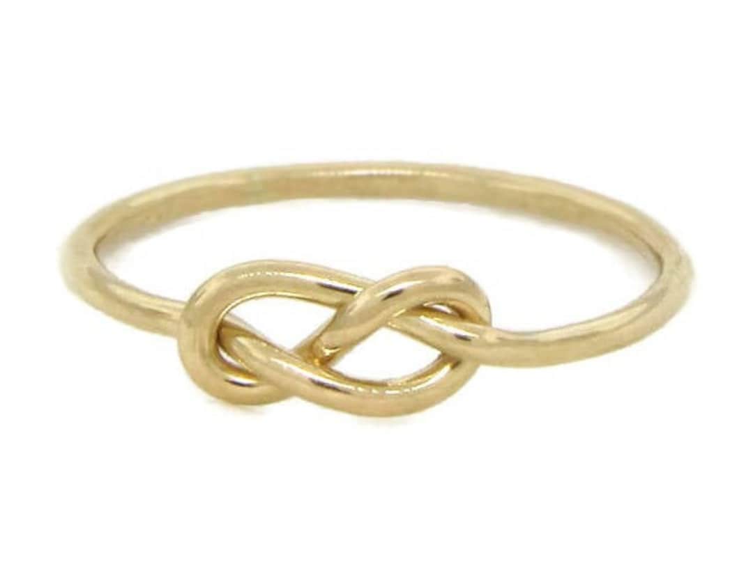 Elegant 14k Gold Figure 8 Infinity Knot Ring - Simple Engagement, Promise, or Wedding Band - Etsy