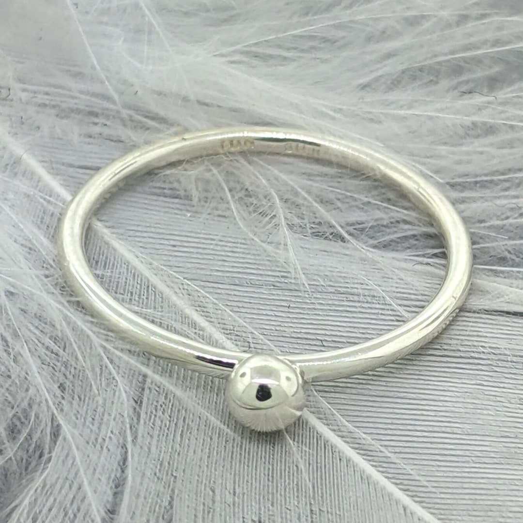 Silver Ball Ring in Minimalist Style Best Valentine Gift for Her Bubble Statement Rings for Her ...