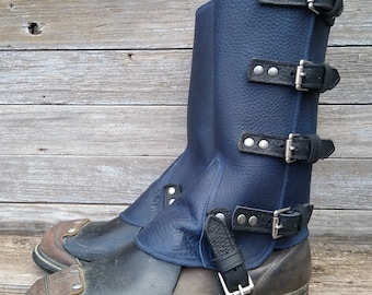 Taller Swiss Military Style Gaiters or Spats in Oiled Black | Etsy
