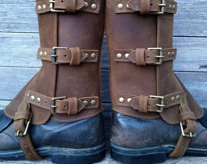 Real Leather Gaiters With Metal Buckle - Etsy