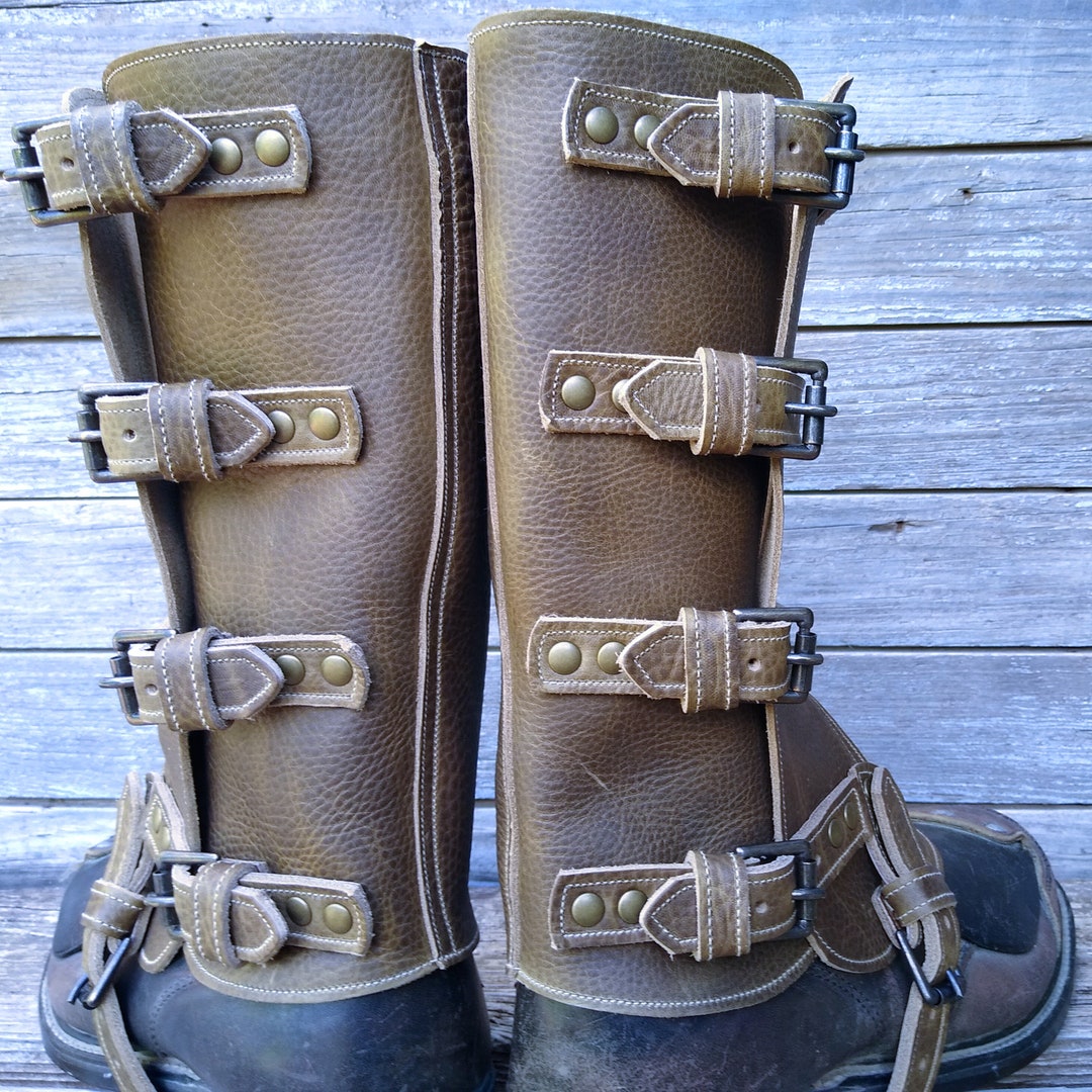 Taller Swiss Military Style Gaiters or Spats in Oiled Olive - Etsy