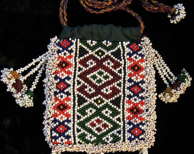 Ornate Tribal Beaded Bag Purse ATS Belly Dance - Etsy