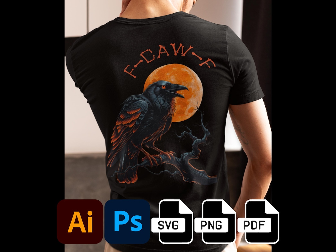 Black Crow Png, F-caw-f Png, Funny Black Bird Moon Png, Gothic Adult ...